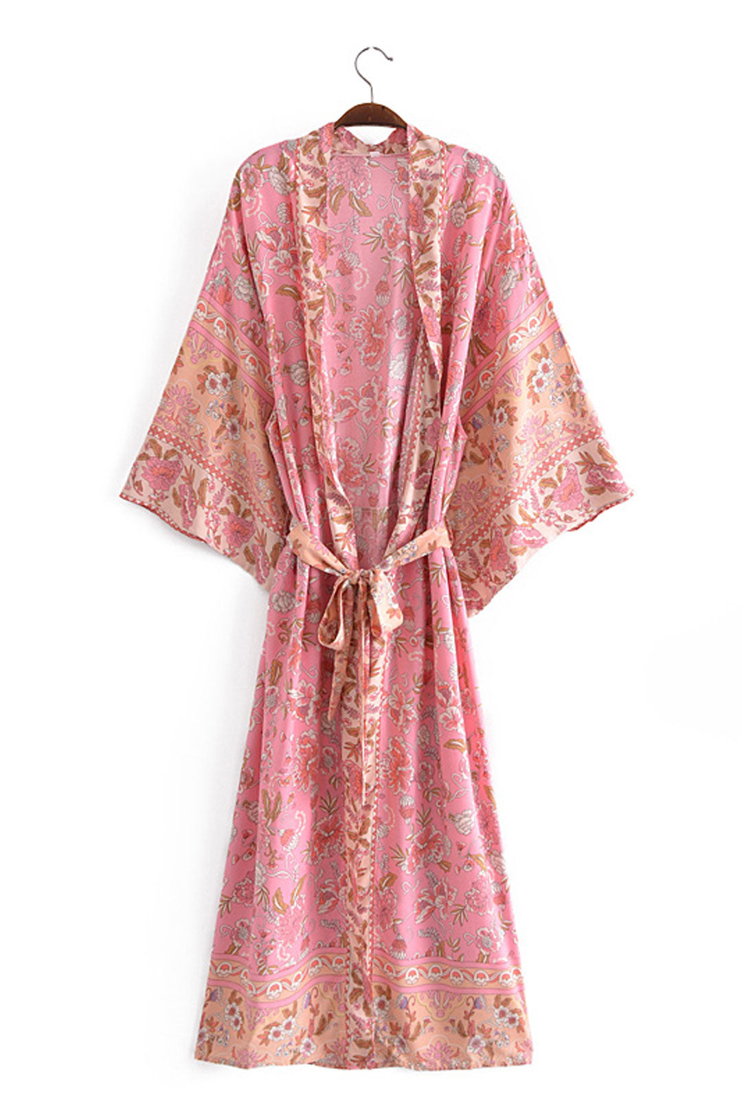 Boho Robe, Kimono Robe, Beach Cover up, Carina Rose Pink – Wild Rose Boho