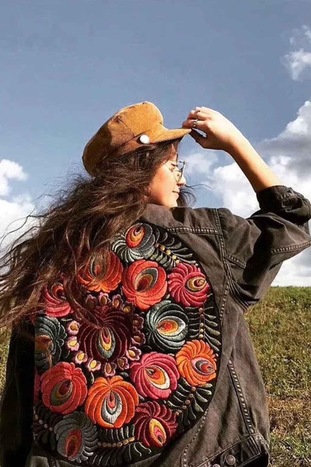 Boho Jacket, Denim Jacket for Women, Floral Embroidery Jacket Marley ...