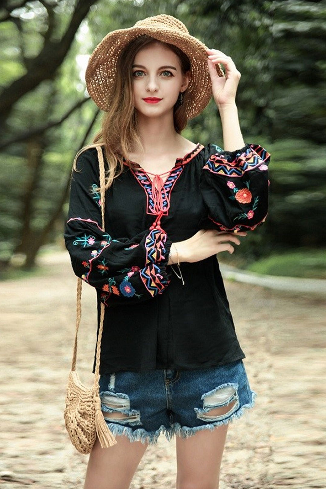 Boho Tops for Women, Boho Tops for Women, Boho Blouse, Embroidery Cott ...